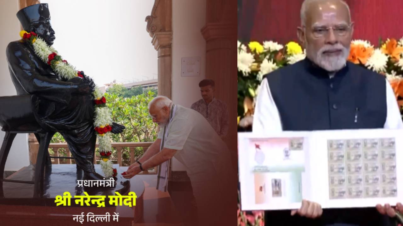 To mark 100 years of rss pm modi releases postage stamp coin in delhi