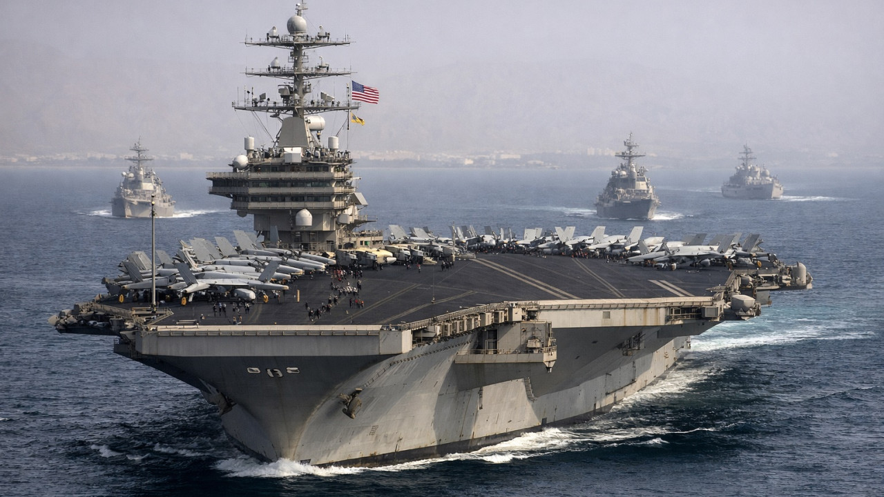 Middle east tensions rise as us aircraft carrier abraham lincoln enters ...